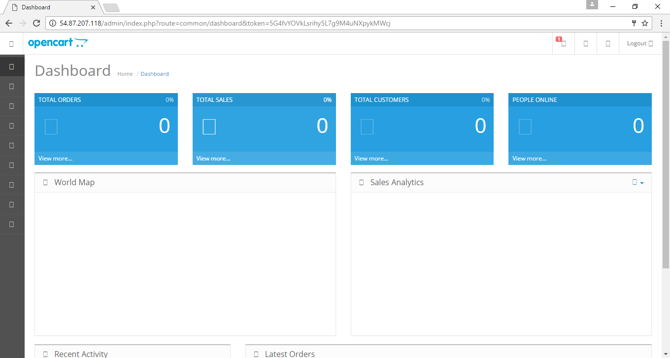 OpenCart : ADMINISTRATOR PANEL | Secure Any Cloud